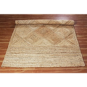 CASAVANI Living Room Jute Rug Indian Handmade Jute Rug Outdoor Doormats Woven Rug Kitchen Natural Jute Rugs for Farmhouse Bathroom Bedroom Doormat