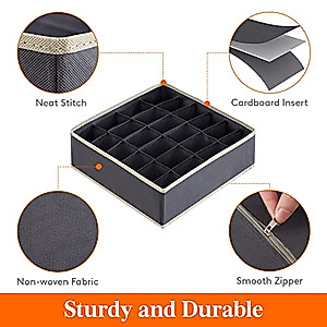 Lifewit 6 PCS Drawer Underwear Organizers, Bundle with 3 Pack Sock Organizers, Grey