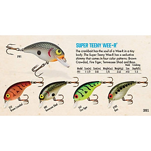 Rebel Super Teeny Wee-R Lure (Fire Tiger, 1 1/2-Inch) (F9156V)