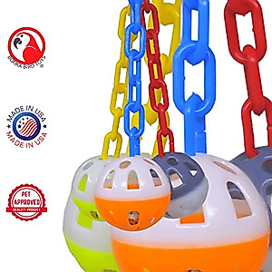 Bonka Bird Toys 1467 Ball Clanger Plastic Colorful Noisy Rattle Parrot Parrotlet Parakeet Budgie