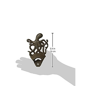 Hampton Nautical Cast Iron Wall Mounted Octopus 6" Bottle Opener