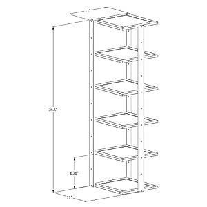 MoNiBloom Bamboo Narrow Shoe Rack Storage Space Saving Single Pairs Shoe Organizer for Small Spaces Corner Bedroom Hallway Entryway Balcony Patio (6 Shelves, Natural)
