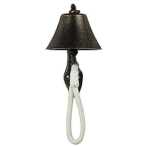 Upstreet Dinner Bell for Outside or Inside Made of Red Copper Hanging Bell, Cast Iron Outdoor Bell to Wall Mounted Surfaces for Church, Home, and School Bell (Red, 6)