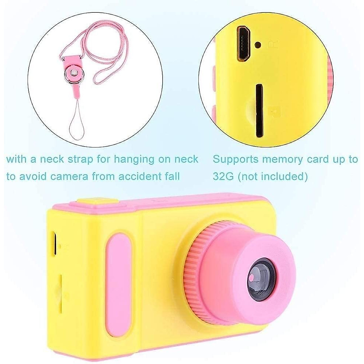 Digital Cameras for Photography Kids Camera 2.0 Inch Mini Rechargeable Child Digital Camera Toys for Children with 400MA Battery, for 2-8 Year Old Boys Girls