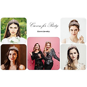 Kamirola Crystal Crowns and Tiaras Headband for Girl or Women Birthday Party Wedding Prom Bridal Christmas Valentine