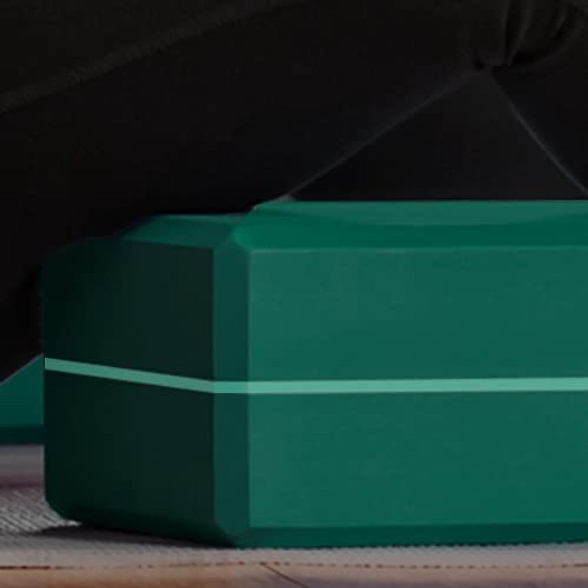 Hugger Mugger 4" Foam Yoga Block - Evergreen - strong and stable, beveled edges for comfort, most favored block size, helps with alignment and support in many poses