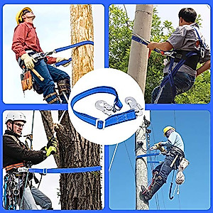 Aystkniet Climbing Lanyard, Safety Adjustable Non-Shock Absorbing Lanyard from 4-Feet to 6-Feet Outdoor Tree Climbing Belt Restraint Lanyards With Large Snap Hooks