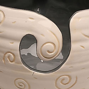 WHAT ON EARTH Yarn Bowl for Crochet Large Sheep Shaped Ceramic Yarn Holder Crochet Bowl Knitting Bowl, 6 Inch Wide x 4 Inch High