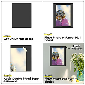 Golden State Art, Pack of 25 11X17 Black Uncut Mat Boards, Great for Photos, Pictures, Frames, Acid-Free, White-Core