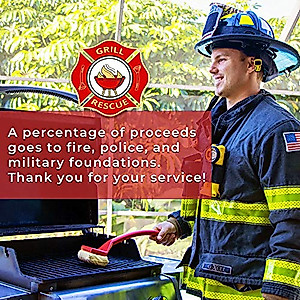 Grill Rescue BBQ Replaceable Scraper Cleaning Head, Bristle Free - Durable and Unique Scraper Tools for Cast Iron or Stainless-Steel Grates, Barbecue Cleaner (Hanger)