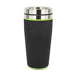 Paladone PP5688XB Xbox Insulated Travel Mug - Reusable 450ml Commuter Cup with Silicone Sleeve, Black