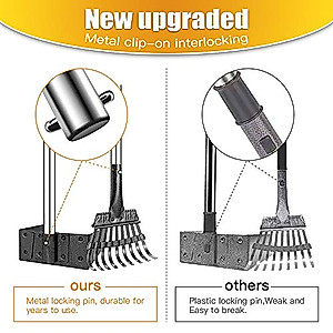 TOOGE Pooper Scooper, Dog Pooper Scooper Long Handle Stainless Metal Tray and Rake for Large Medium Small Dogs Heavy Duty (Green) (A-Standard)