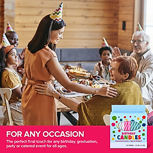 144 Count Birthday Candles, Multi-Color Spiral Candles Bulk Pack, Birthday Candles for Cake and Cupcakes, Candles for Birthday Parties, Holidays, and More! Green, Pink, White, Yellow & Blue