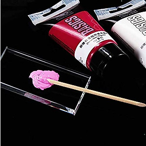 Pro Nail Art Painting Color Toning Glass Board Makeup Palette Eyelash Extension Adhesive Glue Pallet Glass Palette Stand（2 x 4 Inch ）