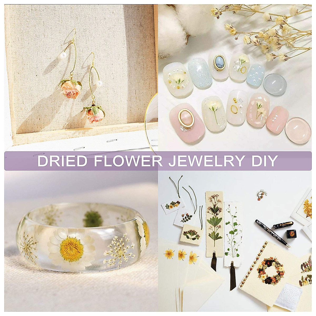 9 Bags Dried Flowers,100% Natural Dried Flowers Herbs Kit for Soap Making, DIY Candle Making,Bath - Include Rose Petals,Lavender,Don't Forget Me,Lilium,Jasmine,Rosebudsand More