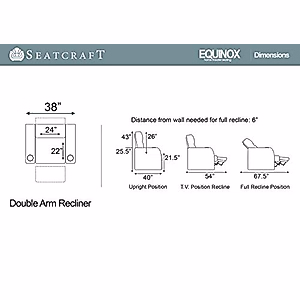 Seatcraft Equinox - Home Theater Seating - Top Grain Leather - Power Recline - Powered Headrest and Lumbar Support - Arm Storage - USB Charging - Cup Holders - Single Recliner, Black