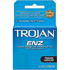 Trojan Enz Lubricated Size 3s Trojan Enz Lubricated Latex Condoms 3ct