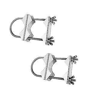 Double Antenna Mast Clamp Heavy Duty Pole to Pole Mounting Kit V Jaw Block with U-Bolt Mounting Hardware for TV CB Ham Antenna Parasols Flags and Fishing Rods (2)