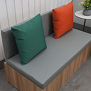 Custom Size Leather Bench Cushions with Waterproof Non-Slip Cover for Outdoor Patio Seating, Garden Swing, Indoor Shoe Storage, Window Seat, Kitchen Settee, Soft Chair Pad