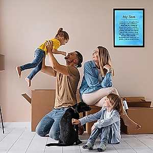 My Son, I Am Proud Of You - Inspirational Wall Art, Loving, Typographic Message for Any Son Is A Perfect Graduation Gift For Son, Wall Sign For Home Decor, Boys' Bedroom Decor, Unframed-8x10"