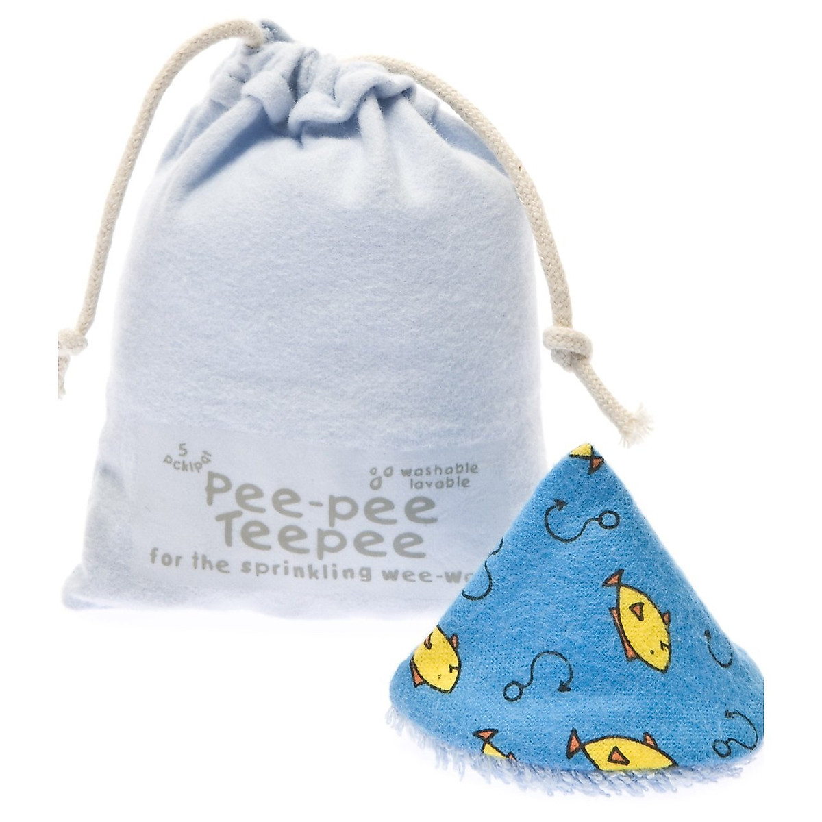 Pee Pee Teepee Fishing Blue with Laundry Bag 5 Pieces Baby boy Pee Shield Babyboy Essentials peepeeeteepee Baby boy Teepee Pee Shield Pee Covers