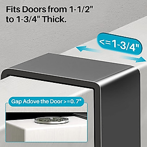 Bntuk Over The Door Hooks, Over Door Towel Racks with 6 Adjustable Hooks, Sturdy Door Hanger Hooks for Hanging Heavy Coats/Towel/Bag, Bathroom Kitchen Organizer, Black