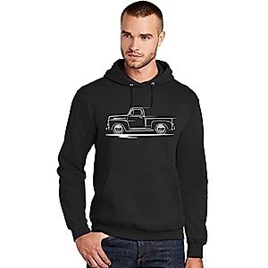 Maddmax Car Art 1948-52 Ford F1 Pickup Truck Redline Design Hoodie Sweatshirt X-large black
