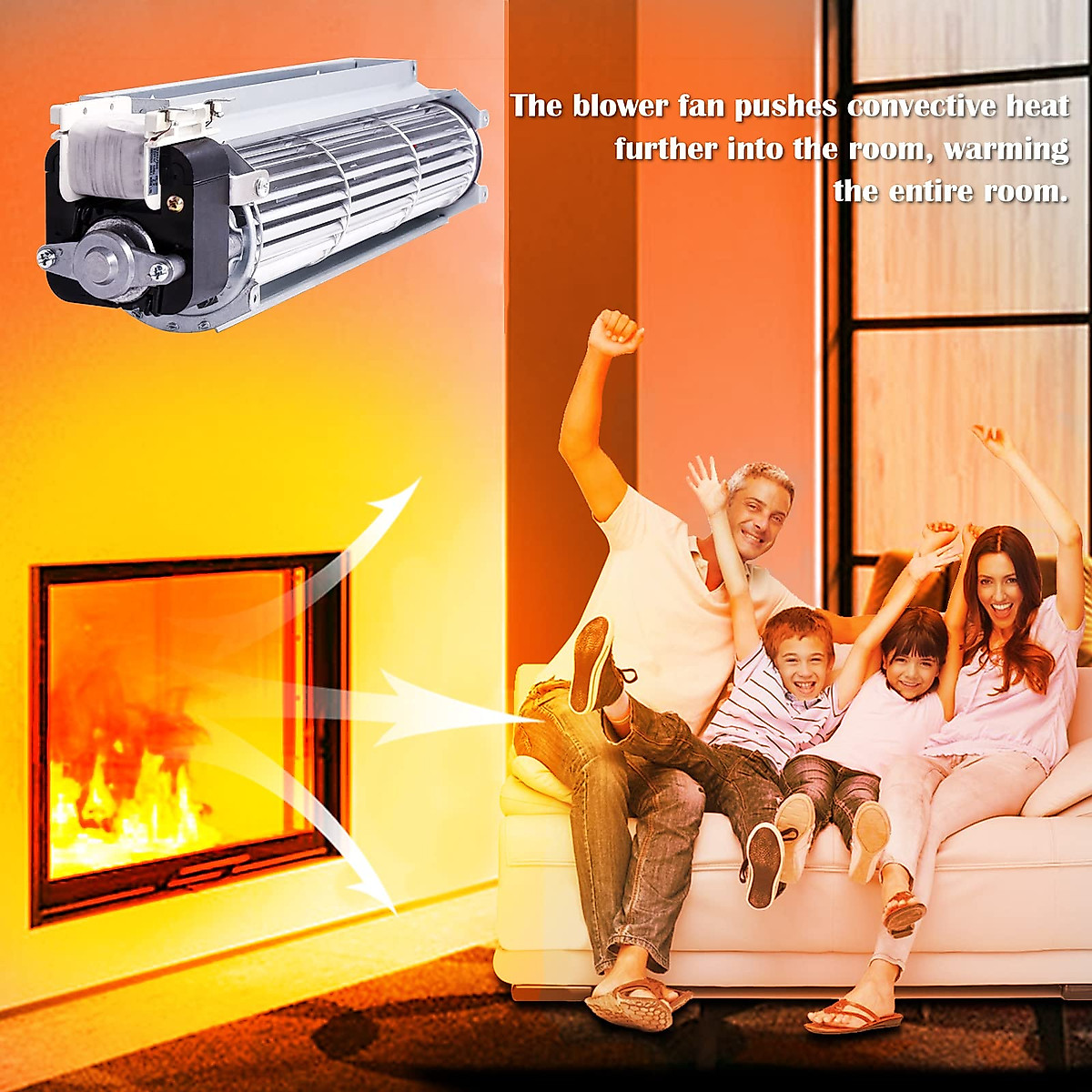 Hiorucet GA3650A GA3700 GA3650 GA3750A BK BKT Fireplace Blower Fan Kit for Desa Tech, FMI, Vanguard, Vexar, Astria Fireplace. Replacment Fireplace Blower Kit for Comfort Flame, Comfort Glow.