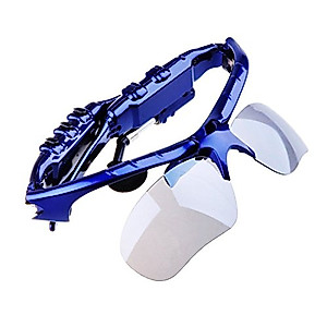 Wireless Bluetooth Sunglasses Anti-ray Stereo 4.1 Music Bluetooth Headphones for Men Support Both Headset and Hands-Free for All Kinds of Cell Phones (Blue-Gray)