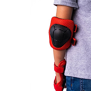 Kids Skateboard Bike Helmet Pads Set Protective Gear from Rude Boyz - Knee Pads Elbow Pads Wrist Pads Set for Youth Boys Girls