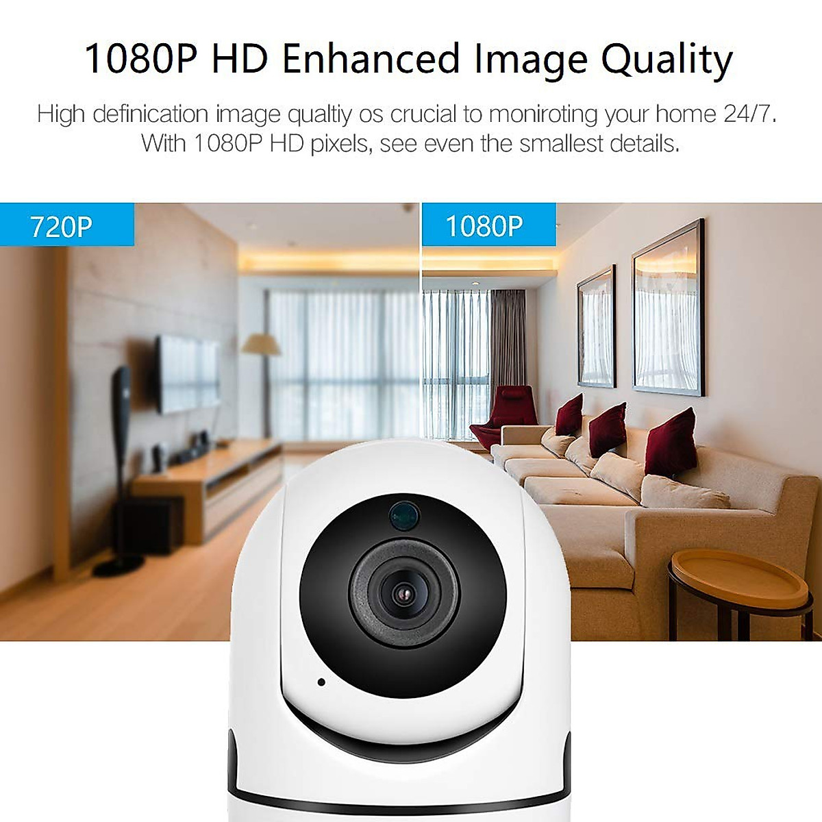 Tuya WiFi Indoor Camera,1080P Smart Baby/Pets Monitor with Pan/Tilt, Two-Way Audio,AI Detection,Night Vision,Cloud/Local Storage,2MP Wireless Camera