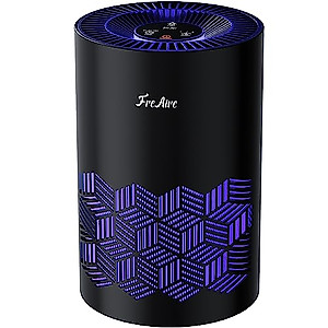 FreAire Air Purifiers for Bedroom, H13 HEPA Air Purifier with RGB Lights Air Purifiers for Pets Dust Smoke Pollen Dander Smell Air Cleaner with Air Filter For Home Office Living Room-Black