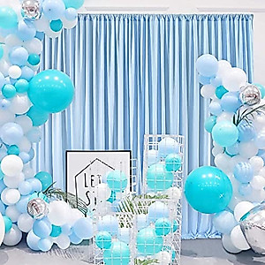 AK TRADING CO. 10 feet x 10 feet Polyester Backdrop Drapes Curtains Panels with Rod Pockets - Wedding Ceremony Party Home Window Decorations - Light Blue (DRAPE-5X10-LTBLUE)