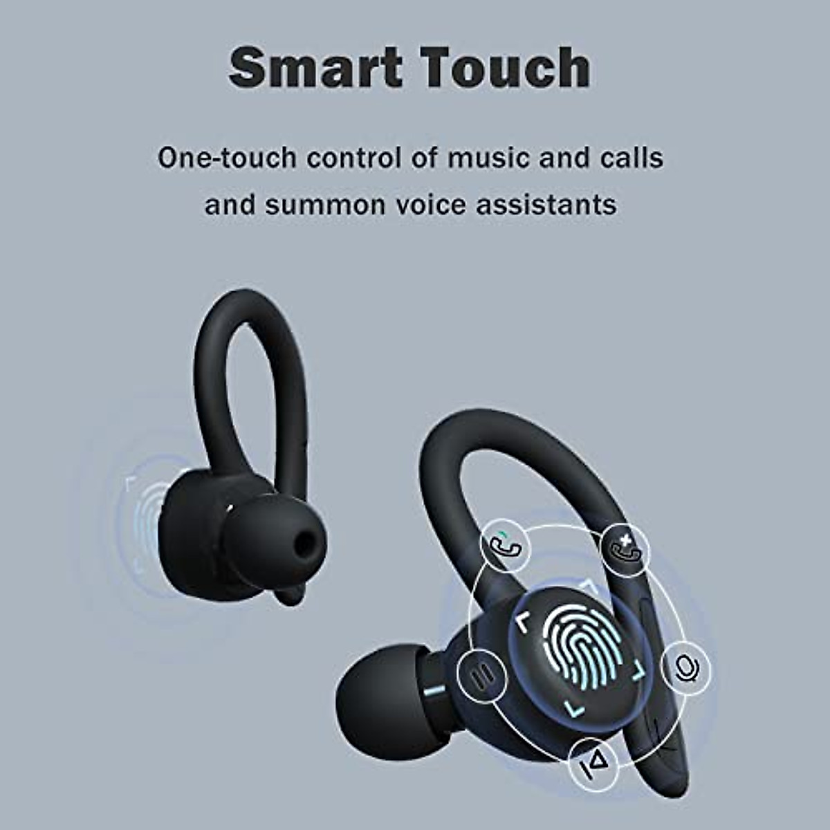 Pink Over the Ear Wireless Earbuds with Earhooks Bluetooth Earbuds with Ear Hook Workout Running Sport Headphones Waterproof Ear Buds Small Mini Earphones Noise Cancelling Headset with Microphone