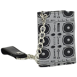 Domo Men's Rockstar Trifold Wallet with Chain, Black, One Size