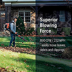Husqvarna 360BT 65.6cc 2-Cycle Gas 890 CFM 232 MPH Backpack Leaf Blower