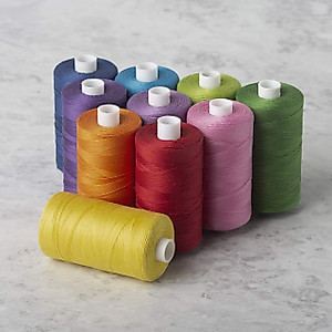 Connecting Threads 100% Cotton Thread Sets - 1200 Yard Spools (Set of 10 - Over The Rainbow)