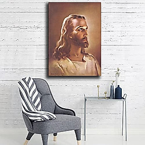 Head Portrait of Christ Jesus Canvas Art Poster and Wall Art Picture Print Modern Family Bedroom Decor Posters 12x18inch(30x45cm)