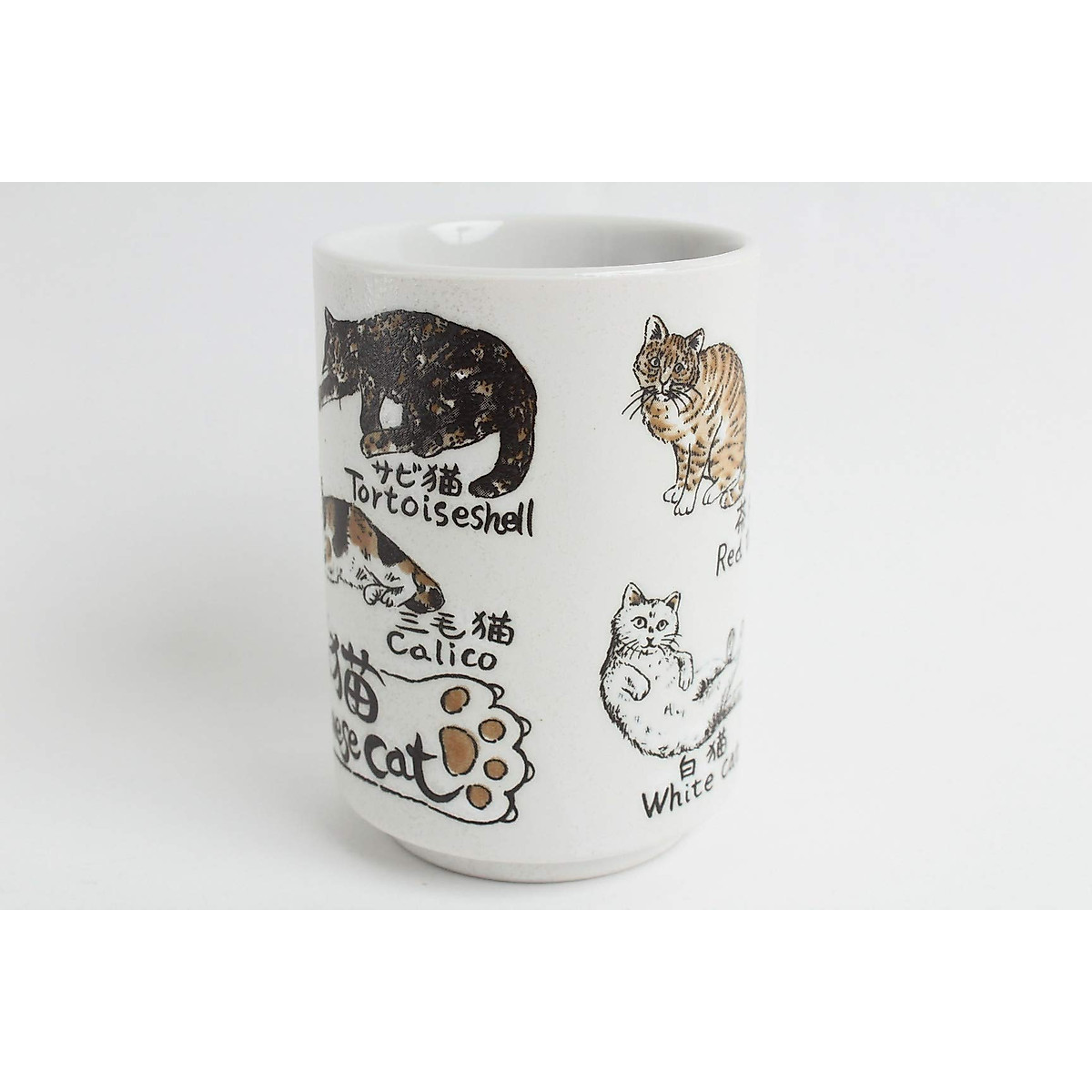 Mino ware Japanese Ceramics Sushi Yunomi Chawan Tea Cup Japanese Cat made in Japan (Japan Import) YAY080