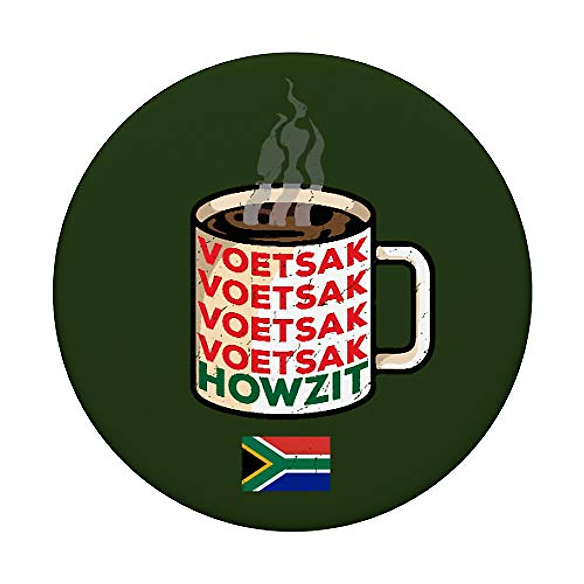 Coffee Warning Voetsek South Africa Funny Howzit PopSockets PopGrip: Swappable Grip for Phones & Tablets
