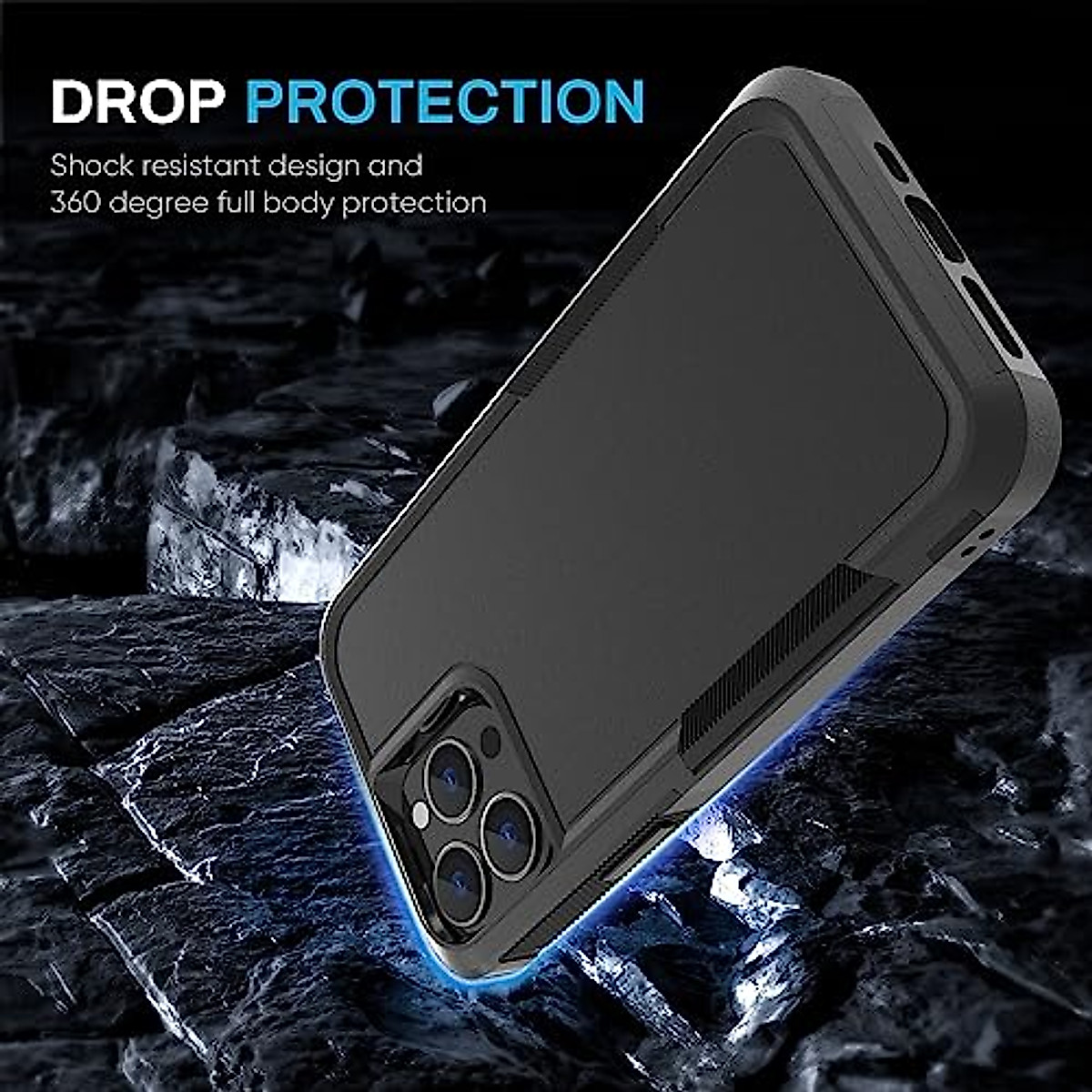 MAXCURY for iPhone 14 Pro Max Case, Heavy Duty Shockproof Dual Layer Rugged Full-Body Protective Phone Cover, 2 in 1 Slim Fit Silicone Rubber Phone Case for Men & Women (Black)
