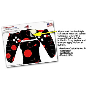 WraptorSkinz Skin Wrap compatible with Sony PS5 DualSense Controller Lots of Dots Red on Black (CONTROLLER NOT INCLUDED)