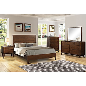 Bernards Dorval Slotted Panel Walnut, Queen Headboard