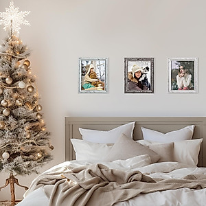 ELSKER&HOME 8 x 10 Picture Frame Set of 3, Rustic Farmhouse Distressed Retro Style Photo Frame for Wall Mounting and Tabletop,Wooden Frame for Gifts