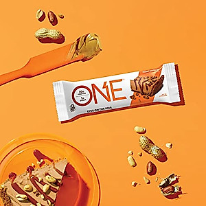 ONE Protein Bars, Peanut Butter Pie, Gluten Free Protein Bars with 20g Protein and 1g Sugar, Pantry Staples, 2.12 oz (12 Count)