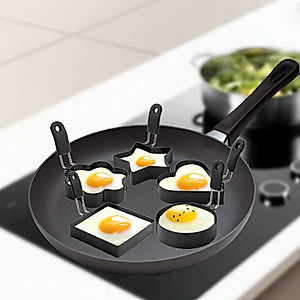 Egg Rings for Frying Eggs Nonstick 5 Packs Egg Ring Stainless Steel Pancake Molds Omelet And Egg Rings for Griddle