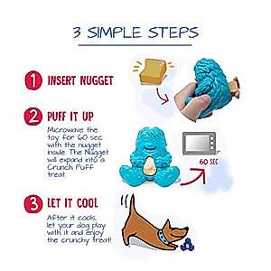 Yeti Puff and Play Dog Toy Interactive Nuggets Treats Dispenser Puzzle, Fun Stimulating Chew Toy for Teething, Behavior Training, Anxiety Calming, for Light to Moderate Chewers, Green