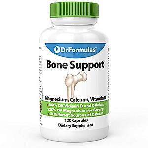 DrFormulas Bone Support 100% DV 1000mg Calcium Supplement Carbonate, Citrate, Gluconate, (not d-glucarate) Chloride with Vitamin D, Magnesium and Boron - 30 Day Supply