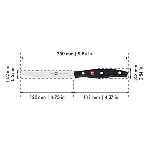 ZWILLING Twin Signature Steak Knife Set of Four, Razor-Sharp, Made in Company-Owned German Factory with Special Formula Steel perfected for almost 300 Years, Dishwasher Safe