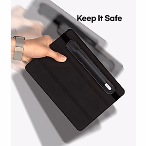 Goospery Pencil Holder Compatible with Apple Pencil (1st & 2nd Generation) Sling Sleeve PU Leather Pouch Case Pocket Accessories Elastic Band Fit iPad 8th 7th Mini 5th/Notebook/Tablets - Black